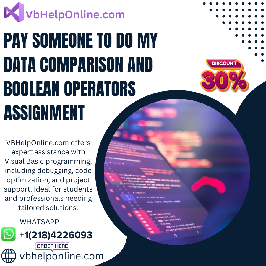 Hire Someone To Do My Data comparison and Boolean Operators VB Assignment | Visual Basic ...